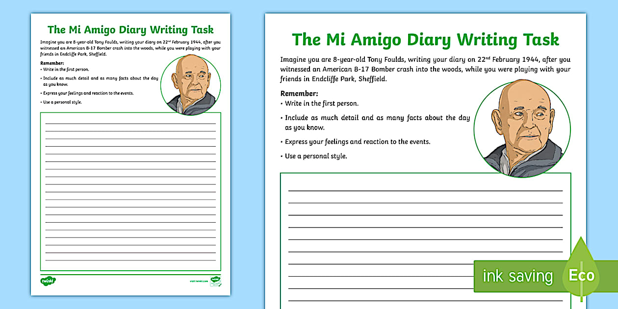 The Mi Amigo Diary Writing Worksheet (teacher made) - Twinkl