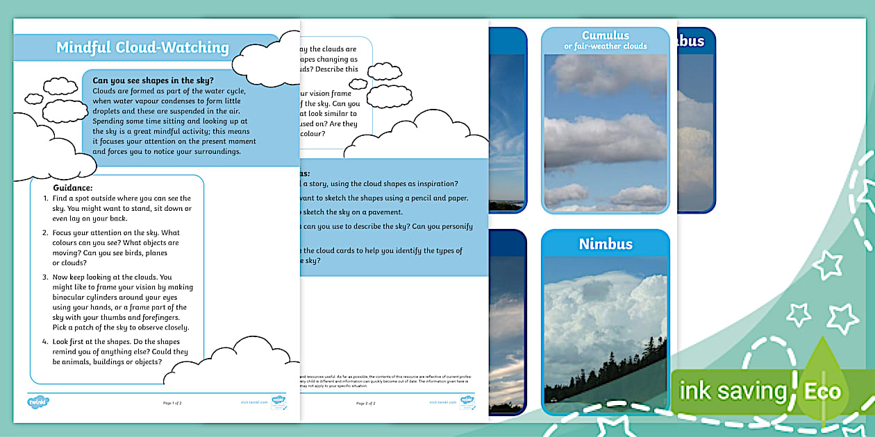 Mindful Cloud Watching (teacher made) - Twinkl