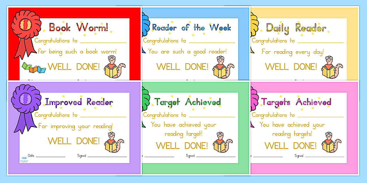 Editable Reading Certificate (teacher made) - Twinkl