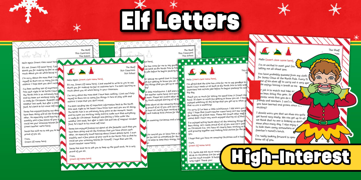 Editable Elf Letter Templates - Fun Christmas Letters