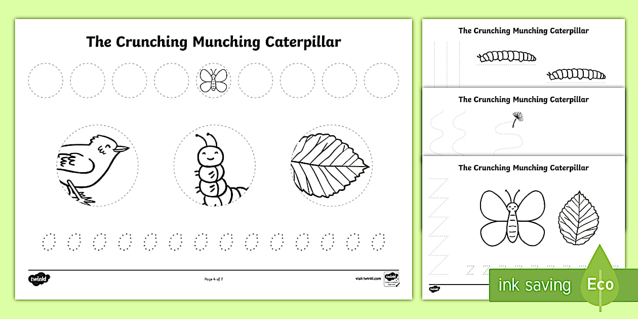 Pencil Control Sheets to Support Teaching on The Crunching Munching