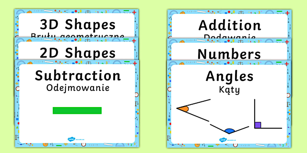 Maths Areas Display Posters Polish Translation - Twinkl
