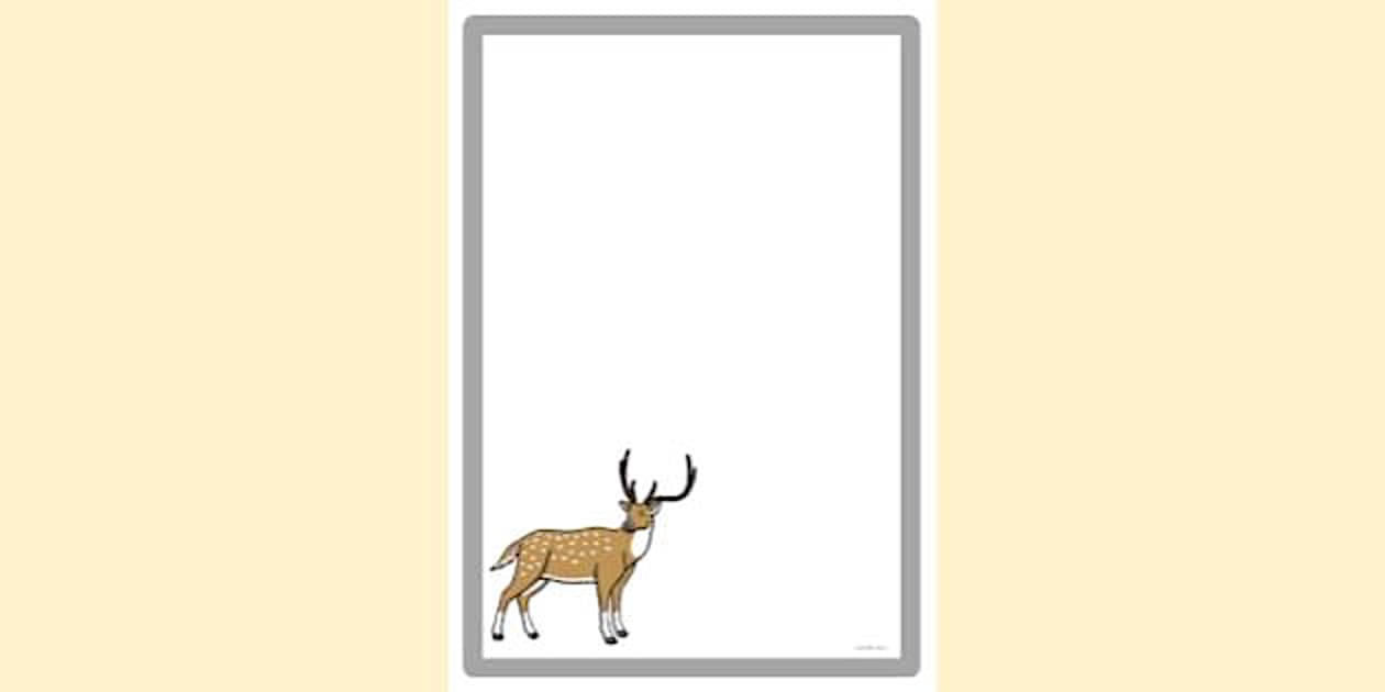 Chital Deer Looking Angry Border | Page Borders | Twinkl