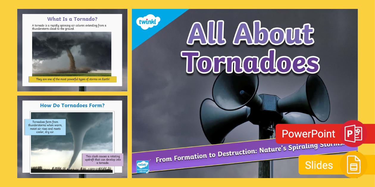 All About Tornadoes PowerPoint & Google Slides for 3rd-5th