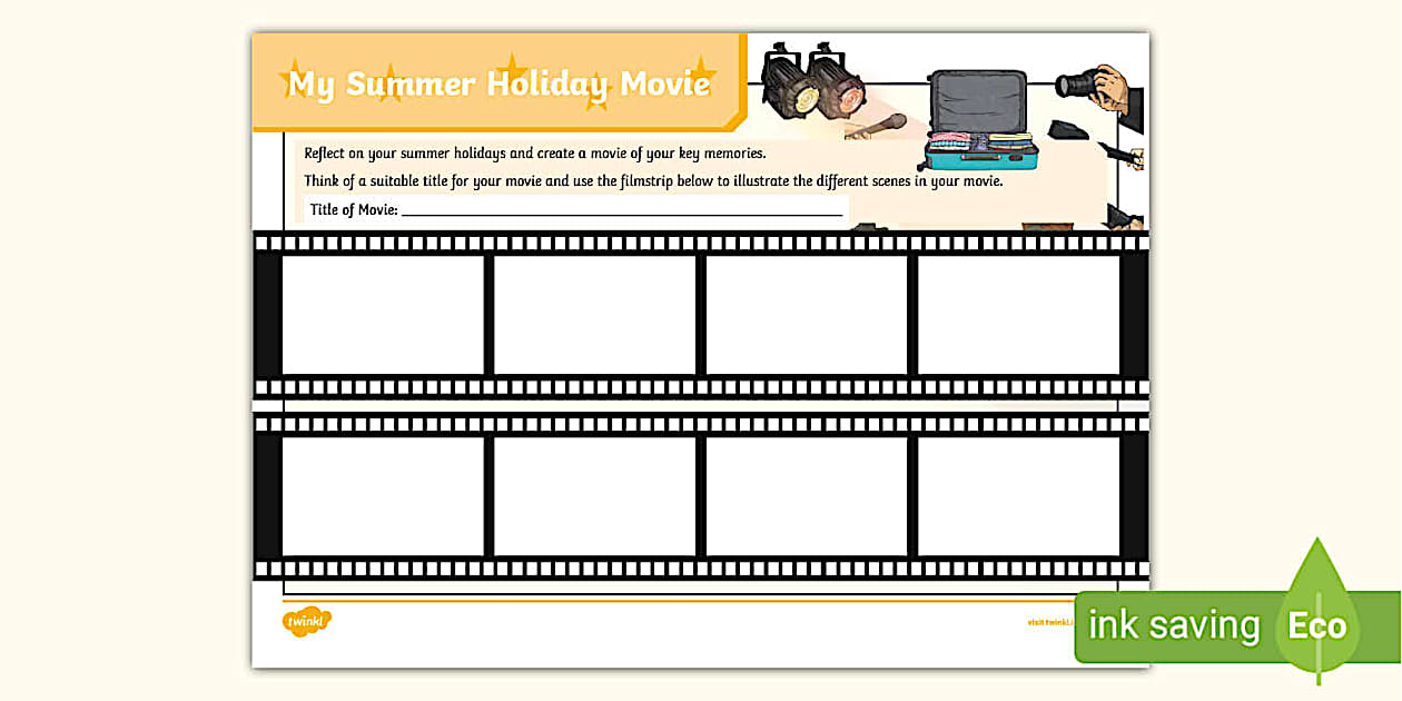 My Summer Holidays Movie (Activity Sheet) (teacher made)