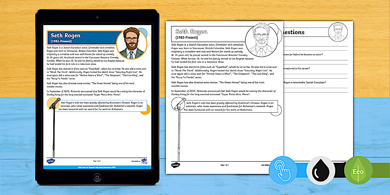 Remarkable Jewish Canadian: Seth Rogen Reading Comprehension