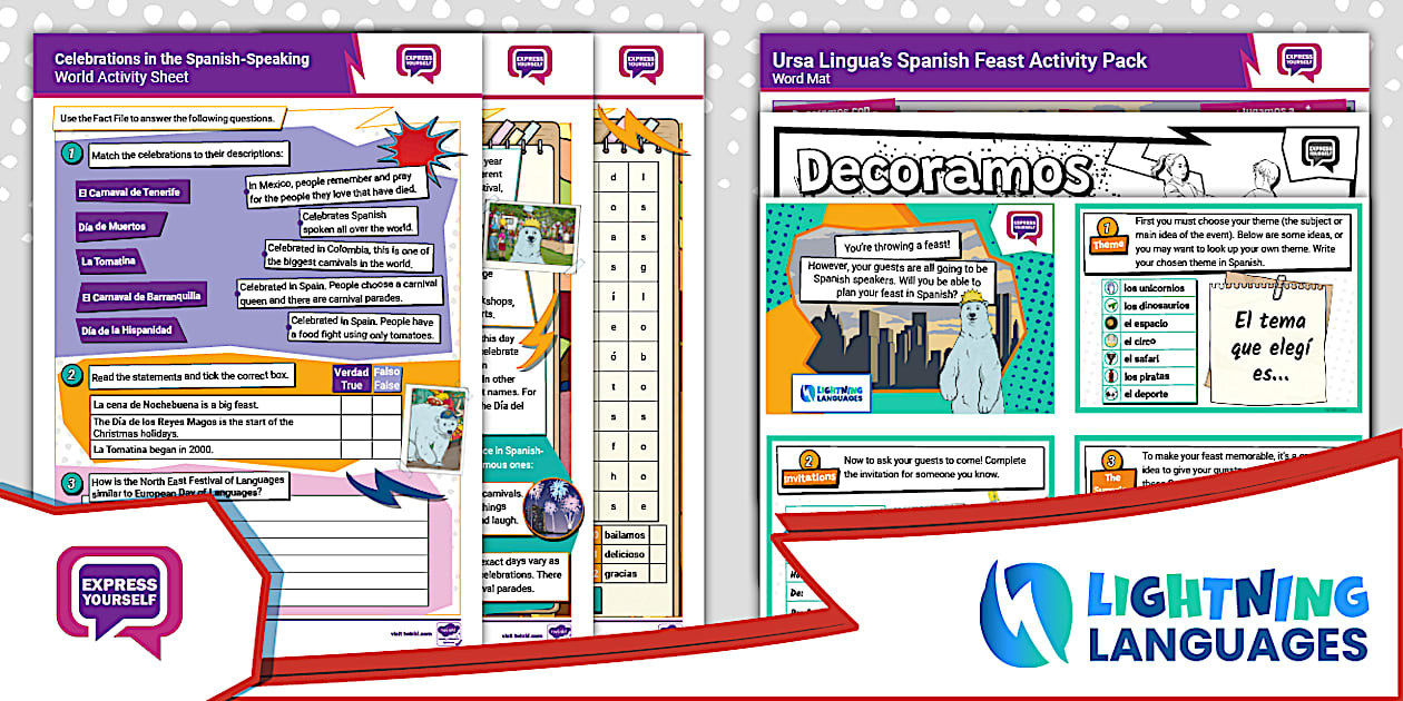 👉 Ursa Lingua's Spanish Surprise Activity Pack