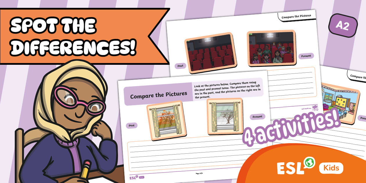 ESL Past vs. Present Writing Activity {Kids}