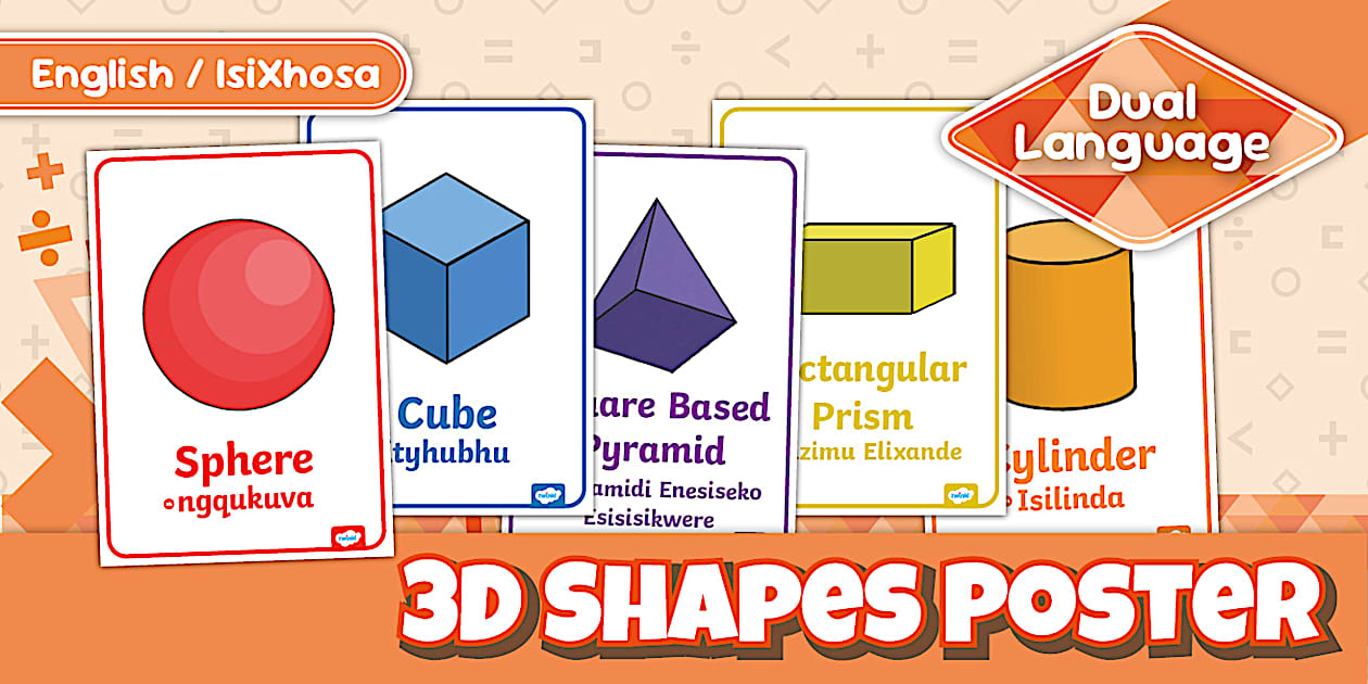 Grade 4 Maths - Term 3 - 3D Shapes Posters IsiXhosa/English (CAPS Aligned)