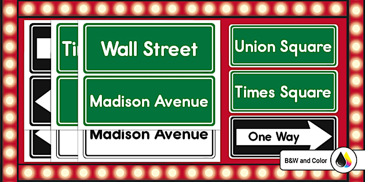 New York City Dramatic Play Street Signs (teacher made)