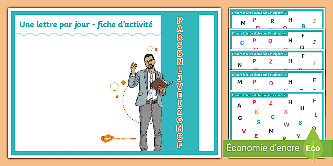 Une lettre par jour - fiche d'activité (Teacher-Made)