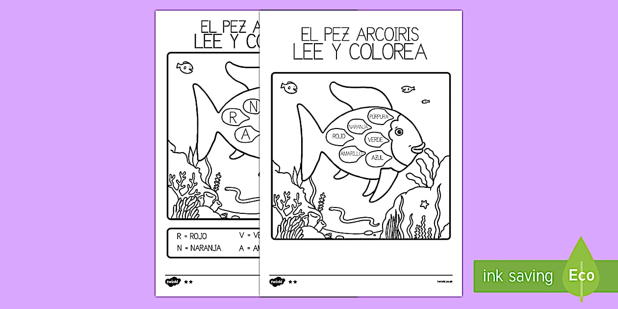 Editable Hoja de colorear: El pez Arcoíris - Twinkl