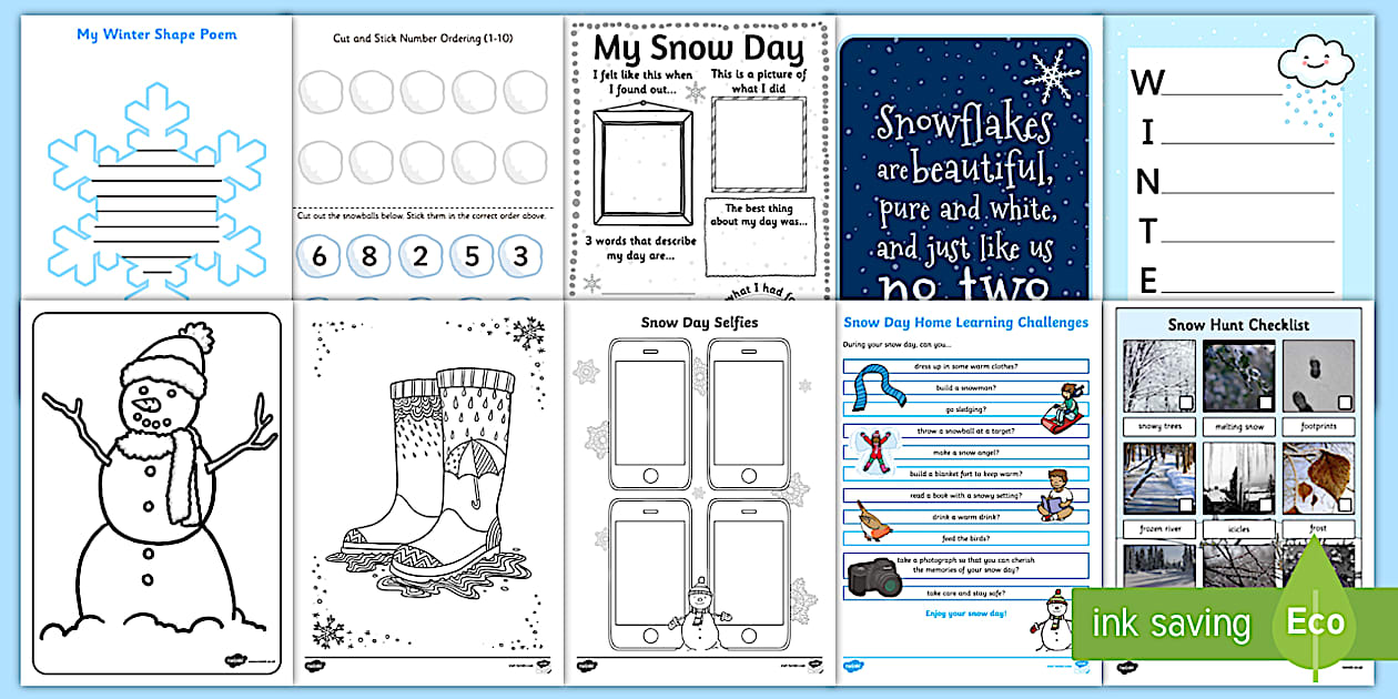 KS1 Snow Day Activity Pack (professor feito) - Twinkl