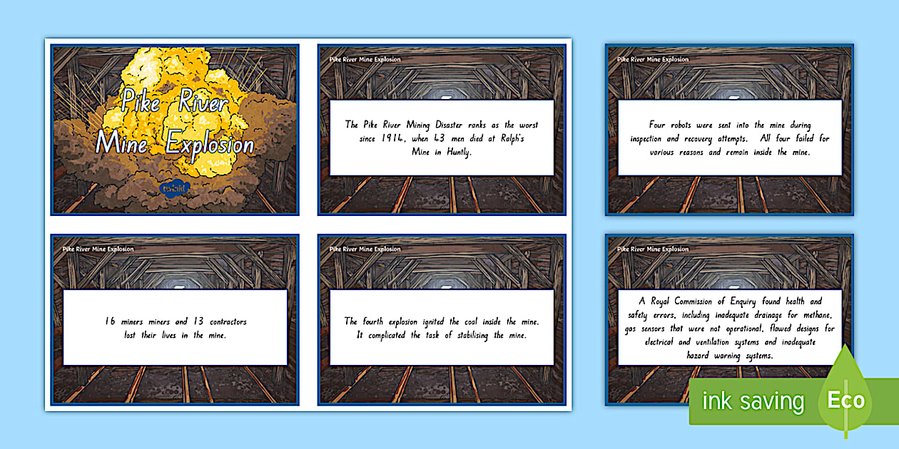 Pike River Mine Explosion Fact Cards (teacher made) - Twinkl