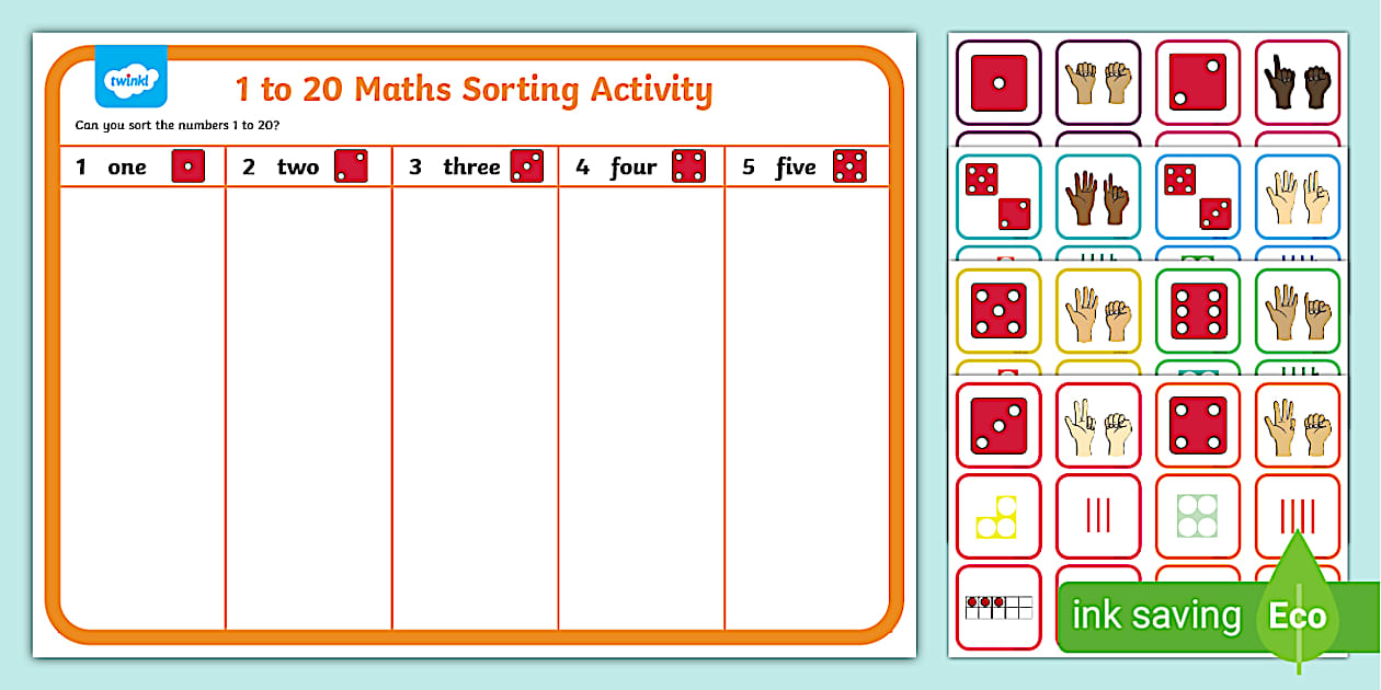 1 - 20 Sorting Mats Activity (teacher made) - Twinkl