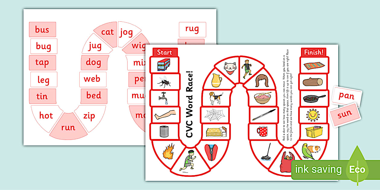 Self-Checking CVC Board Game | CVC Words Games - Twinkl