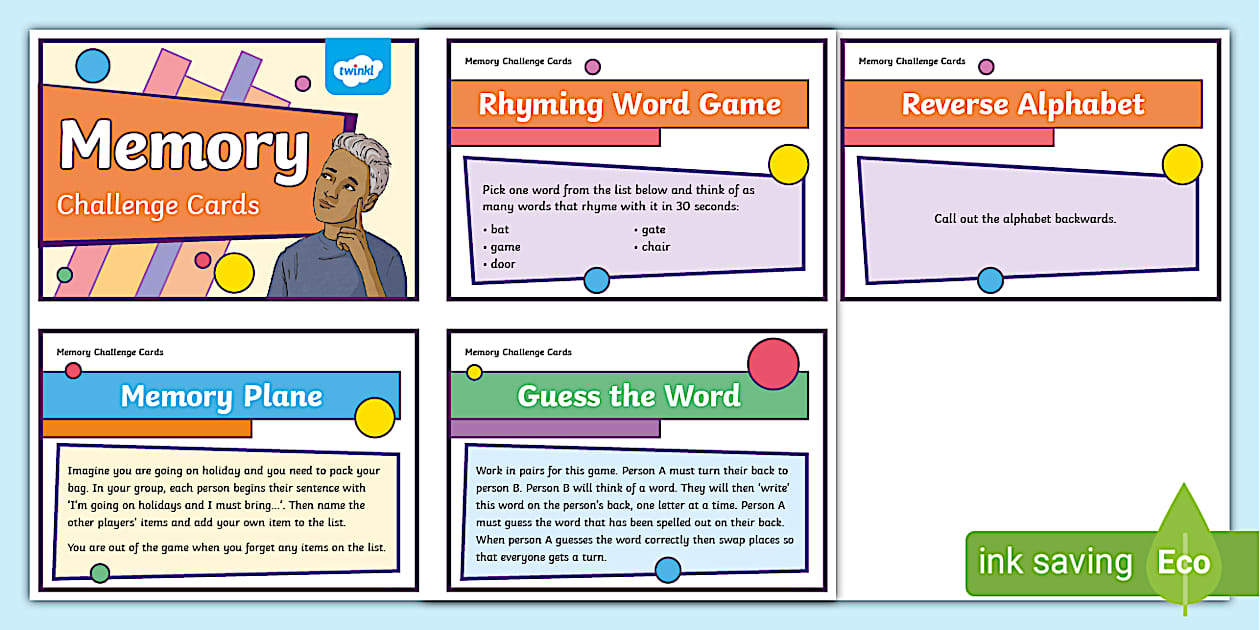 Memory and Problem Solving Challenge Cards - Twinkl