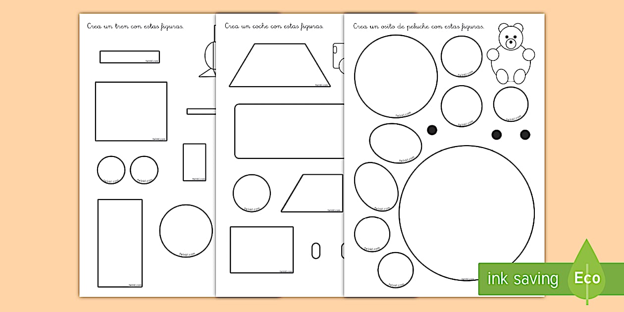Ficha de actividad: Construir con figuras planas - Twinkl
