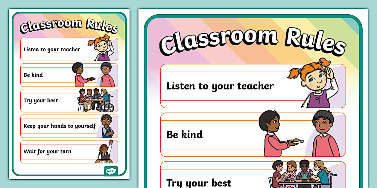 Class Rules Display Poster (teacher made) - Twinkl
