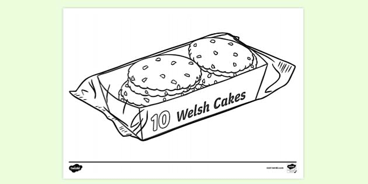 Packet of Welsh Cakes Colouring Sheet | Colouring Sheets