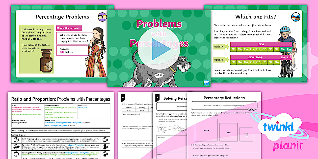 Ratio and Proportion Lesson Pack Solving Percentage Problems
