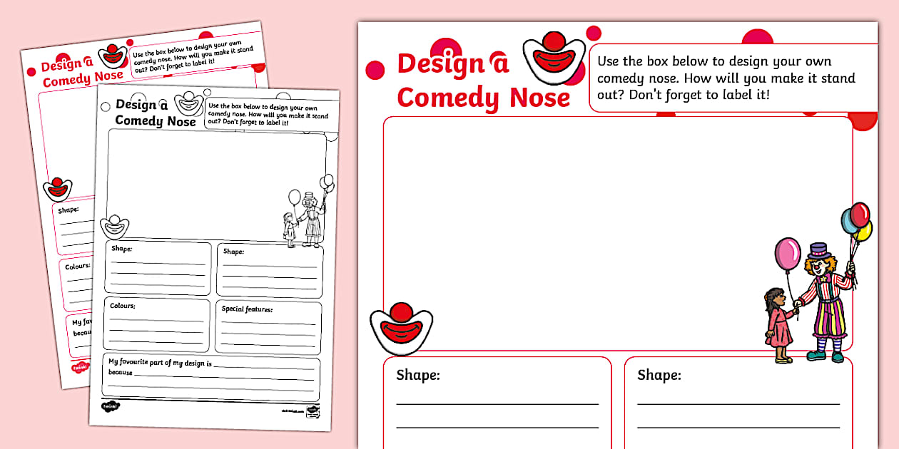 Design a Comedy Nose (teacher made) - Twinkl