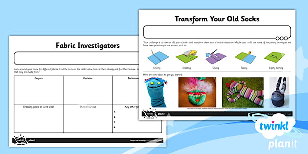 D&T: Our Fabric Faces KS1 Unit Home Learning Tasks