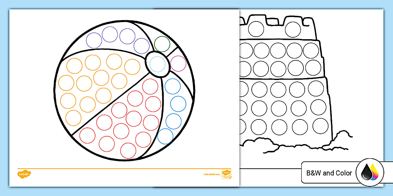 Beach Dot Marker Craft (teacher made) - Twinkl