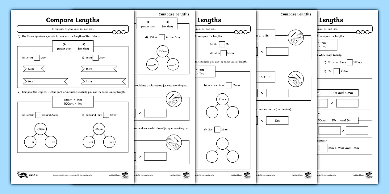 👉 PlanIt Maths Y3 Compare Lengths Differentiated Activities