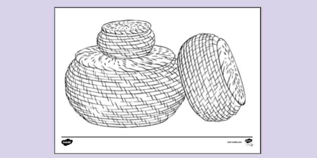 Three Baskets Colouring Sheet | Colouring Sheets - Twinkl