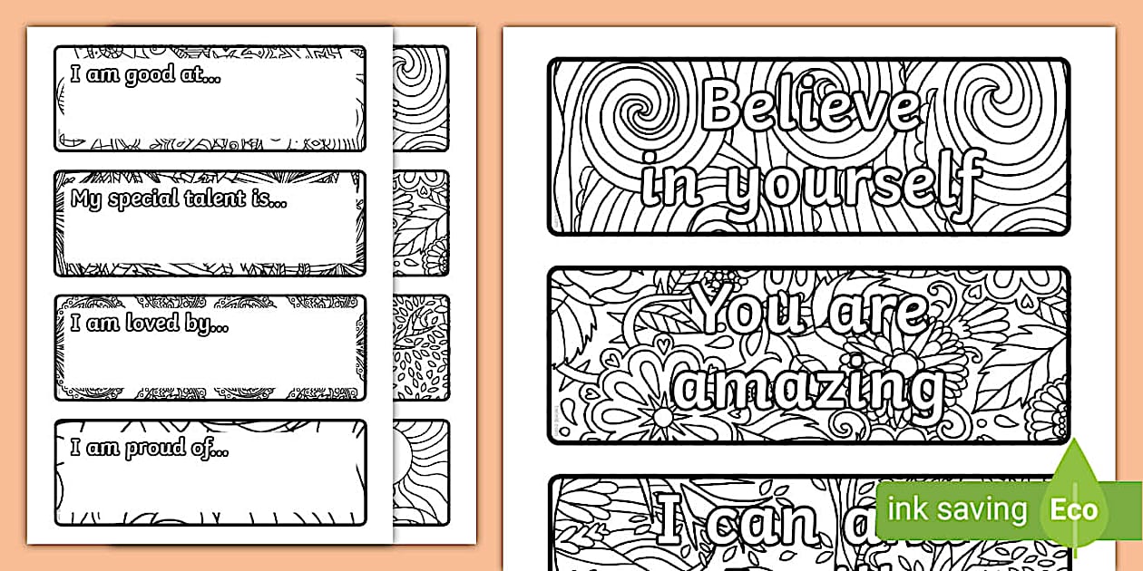 * NEW * Confidence Boost Colouring Bookmarks - Twinkl