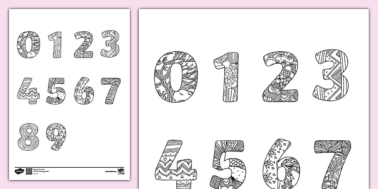 👉 Numbers 0-9 Mindfulness Colouring Sheet (teacher made)