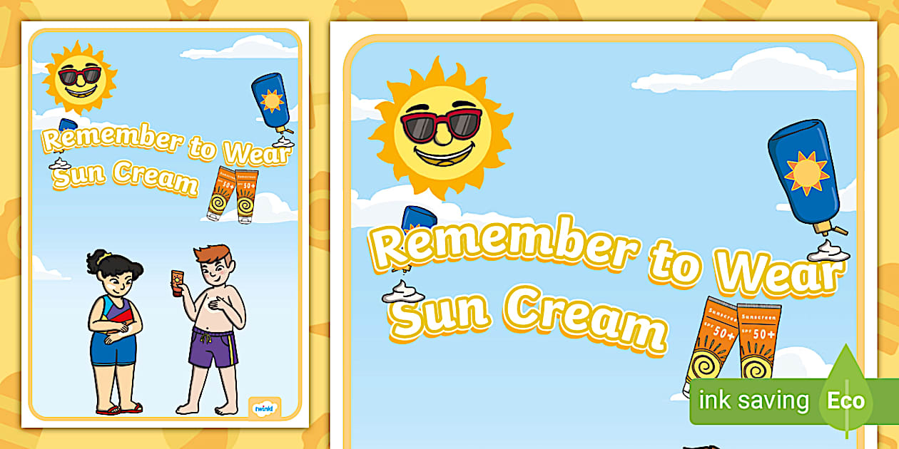 Sun Cream Display Poster (teacher made) - Twinkl
