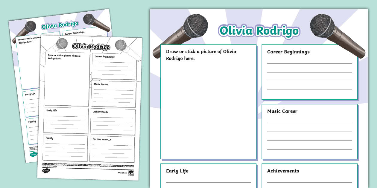 Olivia Rodrigo Fact File Template (Hecho por educadores)