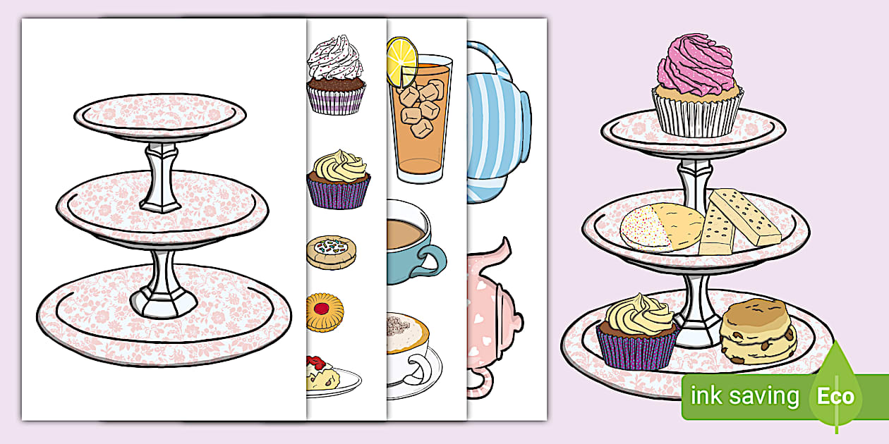 Afternoon Tea Display Cut-Outs (Teacher-Made) - Twinkl