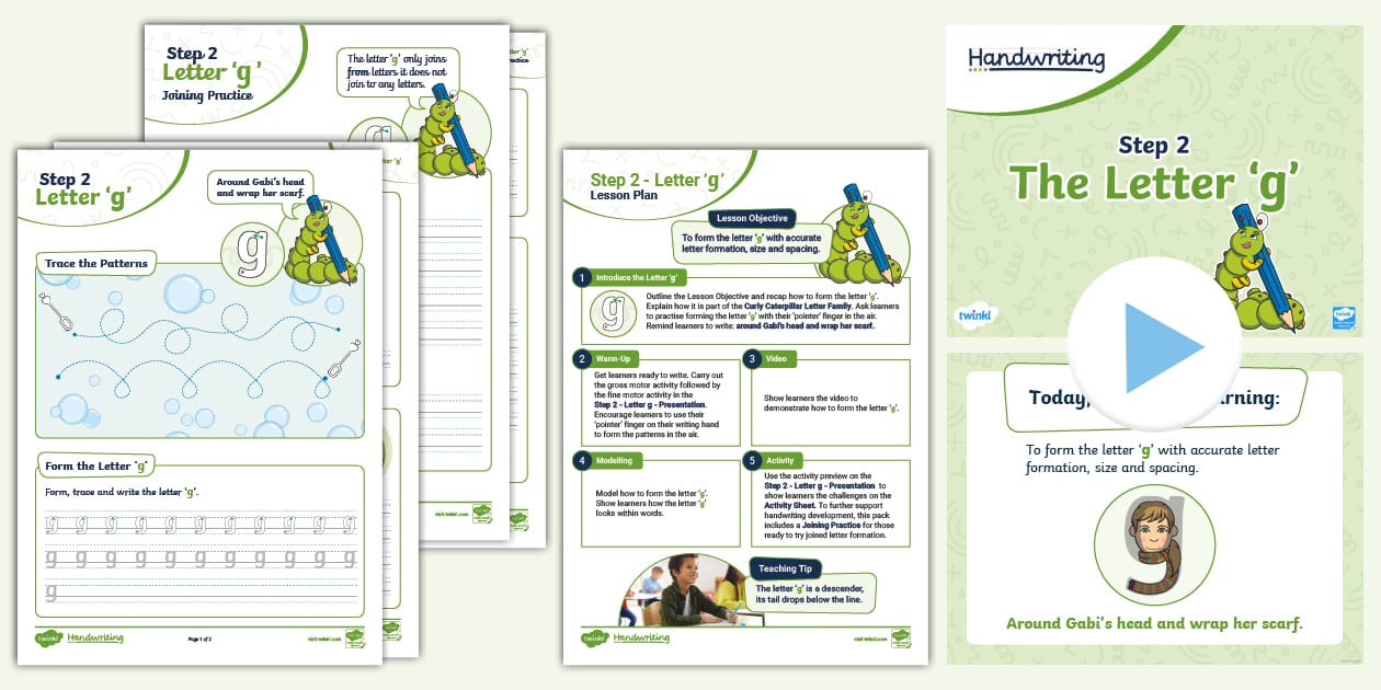 Twinkl Handwriting Scheme: Step 2 Letter 'g' Pack