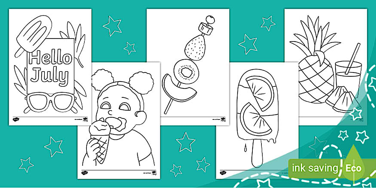 My First July Colouring Pack (Teacher-Made) - Twinkl