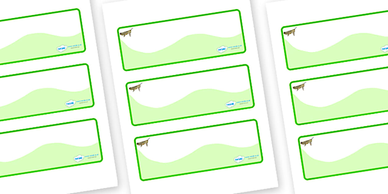 Grasshopper Themed Editable Drawer-Peg-Name Labels (Colourful)