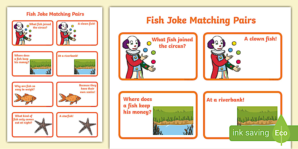 Fish Joke Matching Pairs (Teacher-Made) - Twinkl