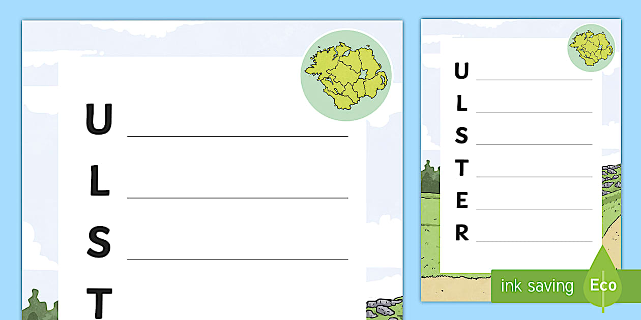 Ulster Acrostic Poem (ティーチャーメイド) - Twinkl