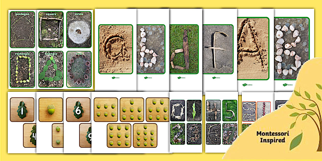 Montessori- Nature-Themed Alphabets and Numbers Pack