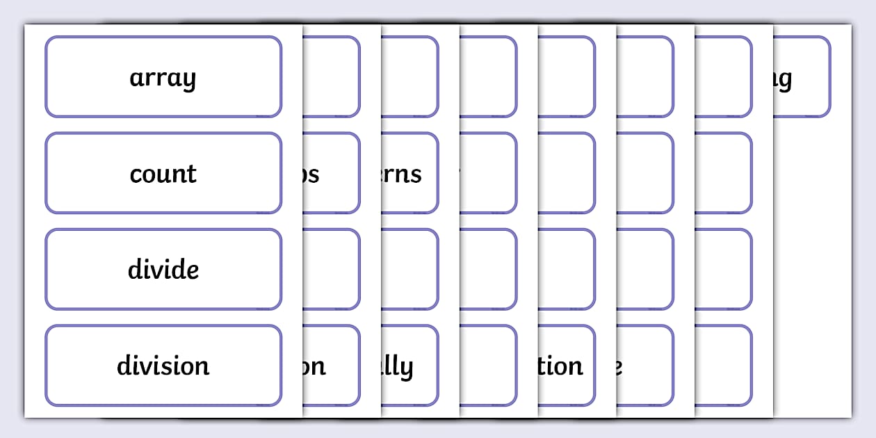 👉 Year 1 Multiplication and Division Vocabulary Cards