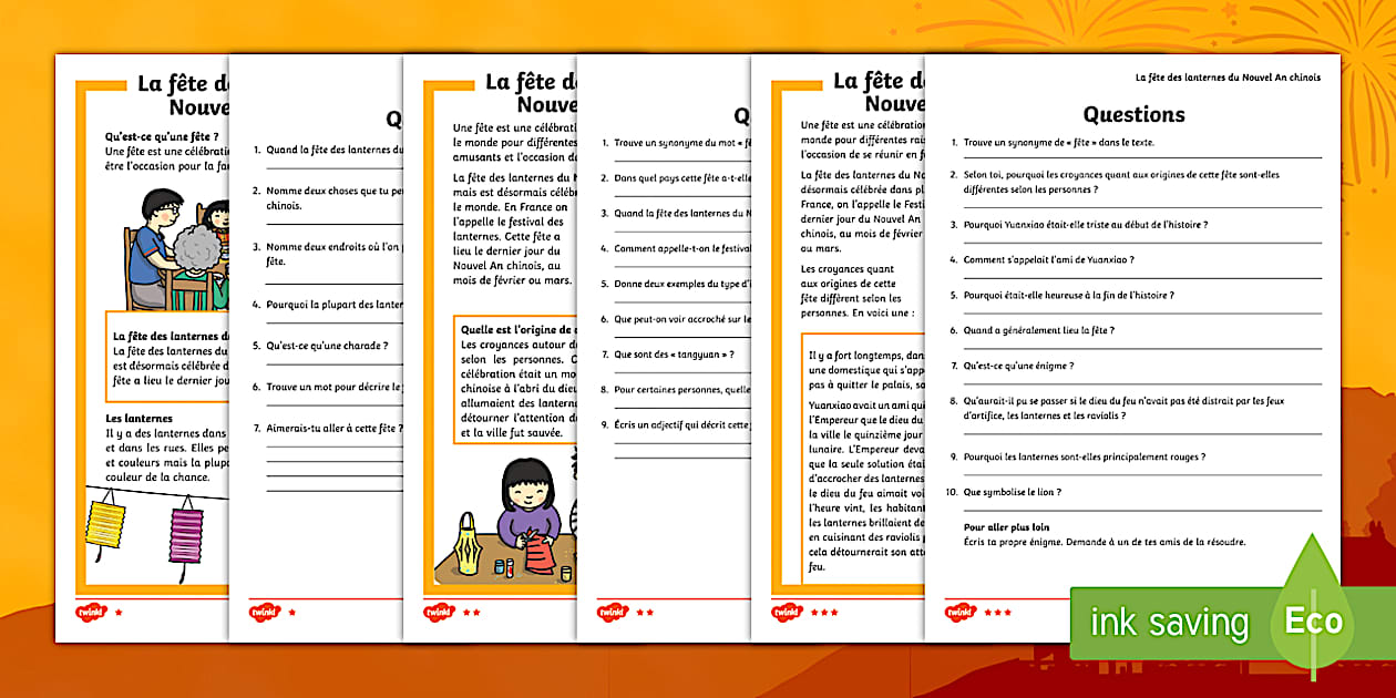 Compréhension écrite du Nouvel An chinois | Ressource