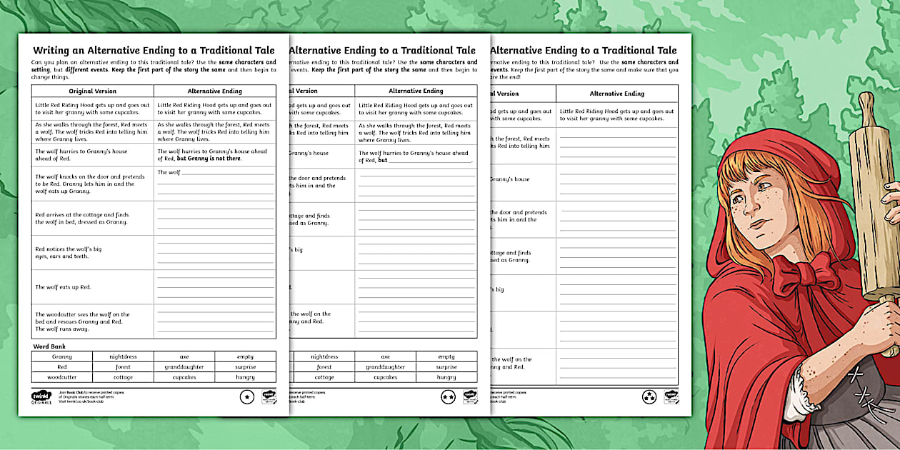 Editable Alternate Ending Writing Prompts for Creative Writing Lessons