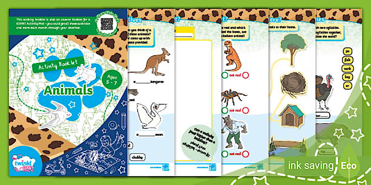 Animals Activity Booklet 5 to 7 years (Teacher-Made)