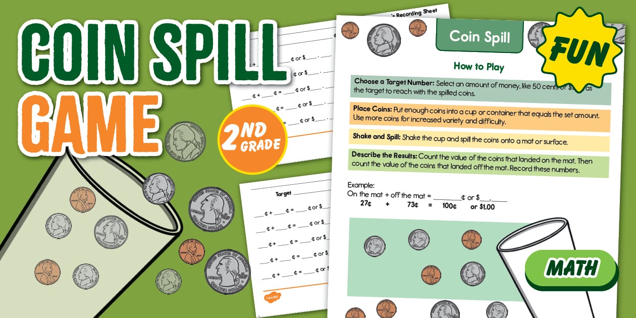 Engaging Money Spill Game for 2nd Grade | Twinkl USA