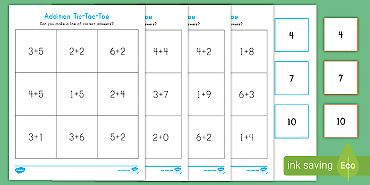 Addition Tic Tac Toe | Math and Counting | Twinkl USA