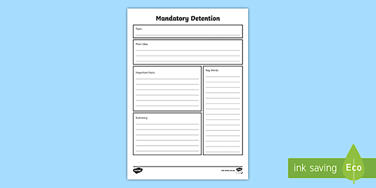 Mandatory Detention Note-Taking Activity - Twinkl