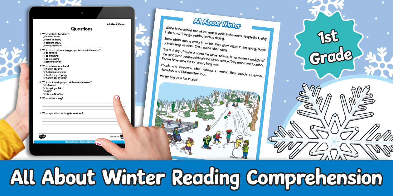1st Grade Winter Comprehension Worksheet (teacher made)