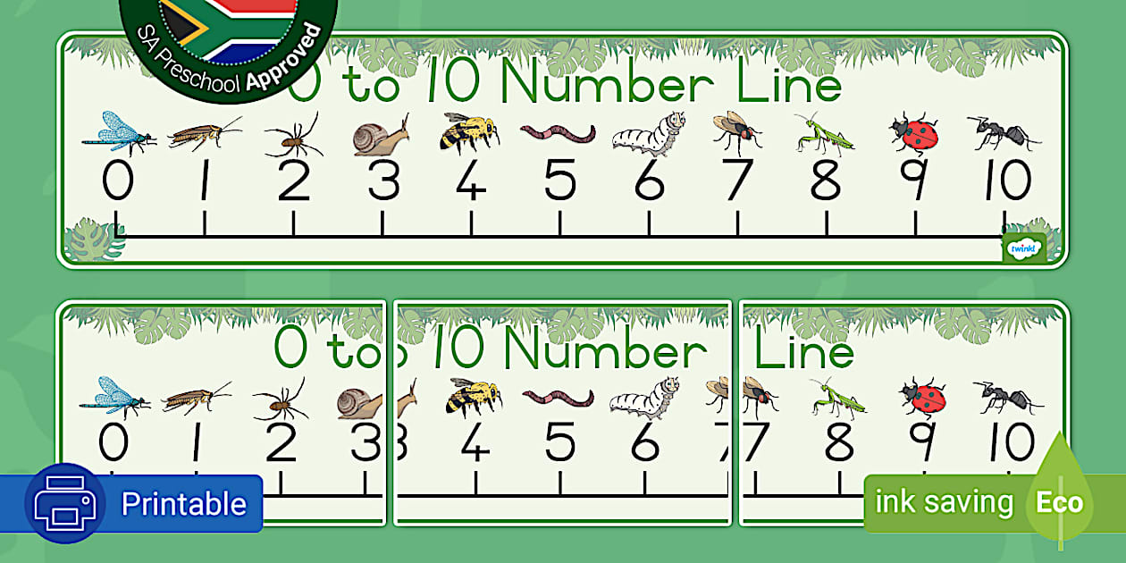 Insects and Garden Critters Number Line Display Banner